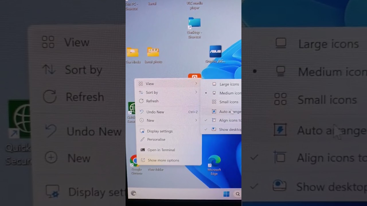 How to arrange desktop icon in one click #shorts #icon #desktop #viral