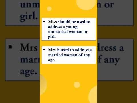 When to use Miss / Mrs / Ms / Mr | Lean English #shorts