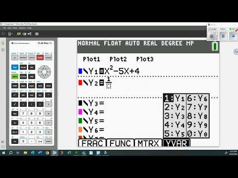 Math 20 1 Graphing a Quadratic Reciprocal Function on your calculator using VARS