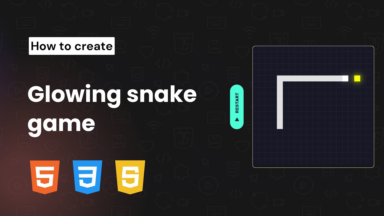 How to create Glowing Snake Game using HTML CSS & Javascript | Simple Javascript Game