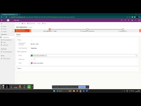 Creating a new Application