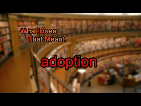 What does adoption mean?