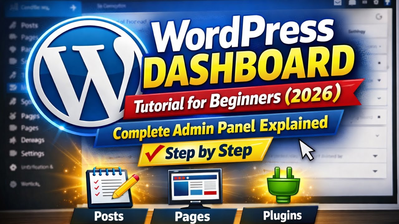 WordPress Dashboard Tutorial for Beginners (2026) | Complete Admin Panel Explained Step by Step