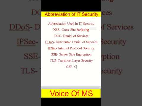 Some Abbreviation Of IT Security | Full Meaning Of Some Short Form | #ethicalhackingstatus#shortform