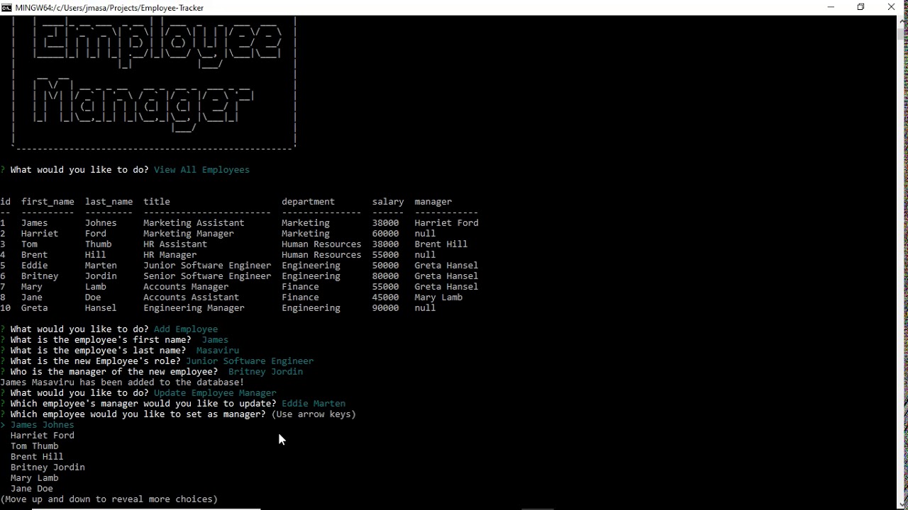 Employee Tracker Git