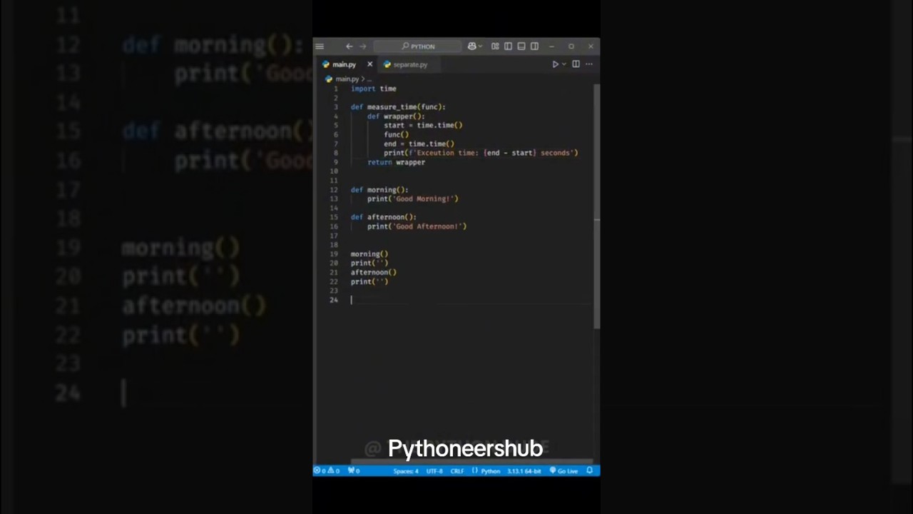 Python decorators #coding #pythonanddjangofullstackwebdeveloper #backgroundcolors #frontendcourse