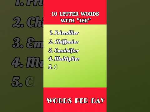 10 letter words ending with "IER" #englishlearners #englishlearning #youtubeshorts