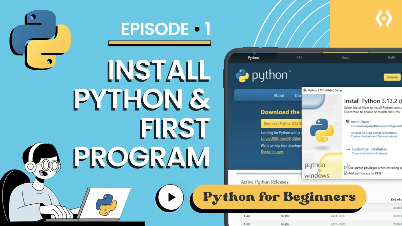 Install Python & First Program (Step-by-Step Guide) | Python Tutorial for Beginners #1