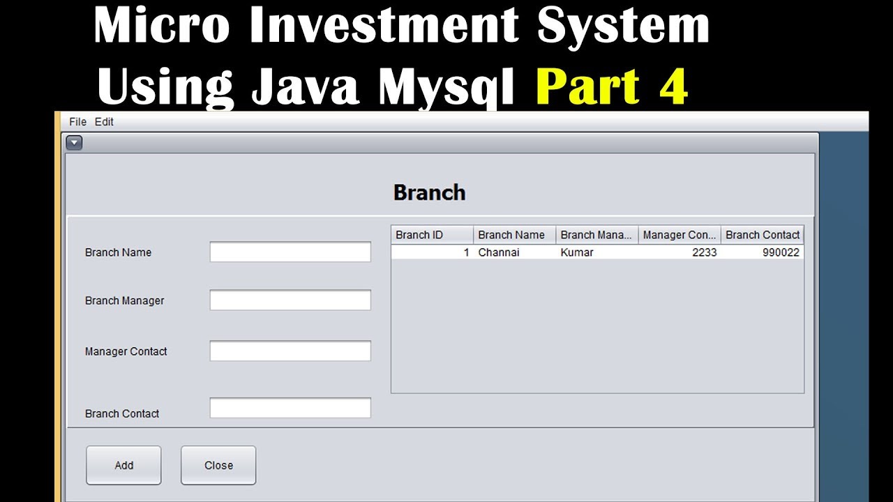Micro Investment System Using Java Mysql Part 4