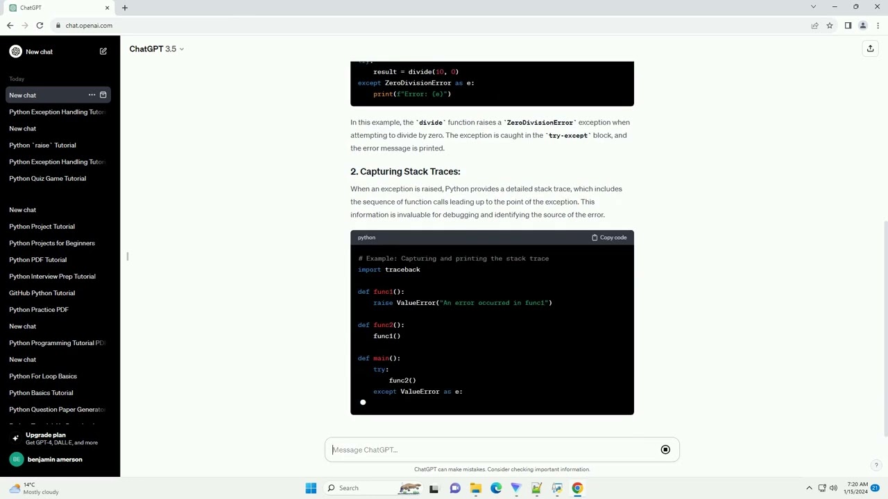 python raise exception with stack trace