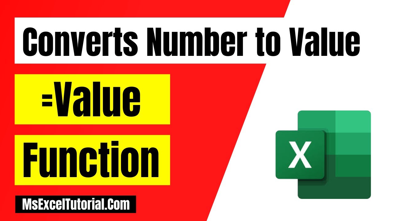 How to Use the Value Function In Excel