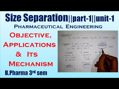 Size Separation || Objective and Mechanism || part-1|| unit-1|| P engineering || B.pharma 3rd sem