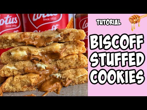 Biscoff Stuffed Cookies! Recipe tutorial #Shorts