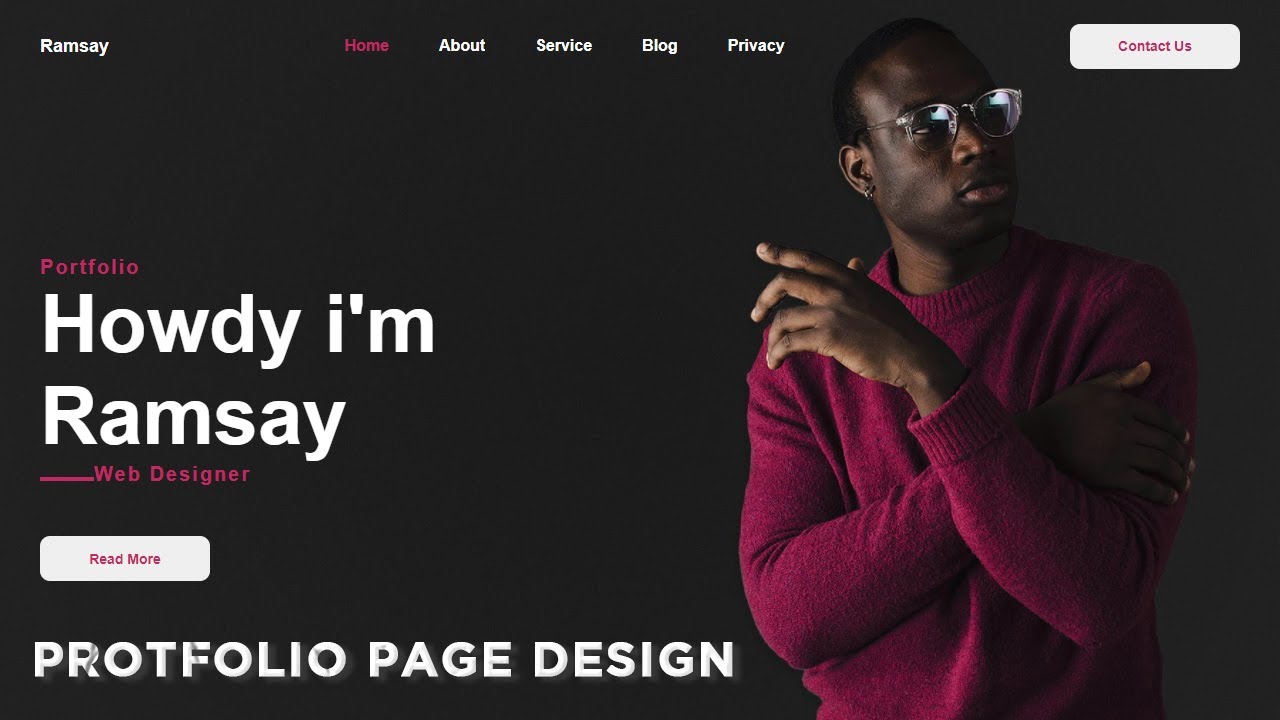 How to Make Portfolio Website Template in HTML and CSS With Source Code || landing page design