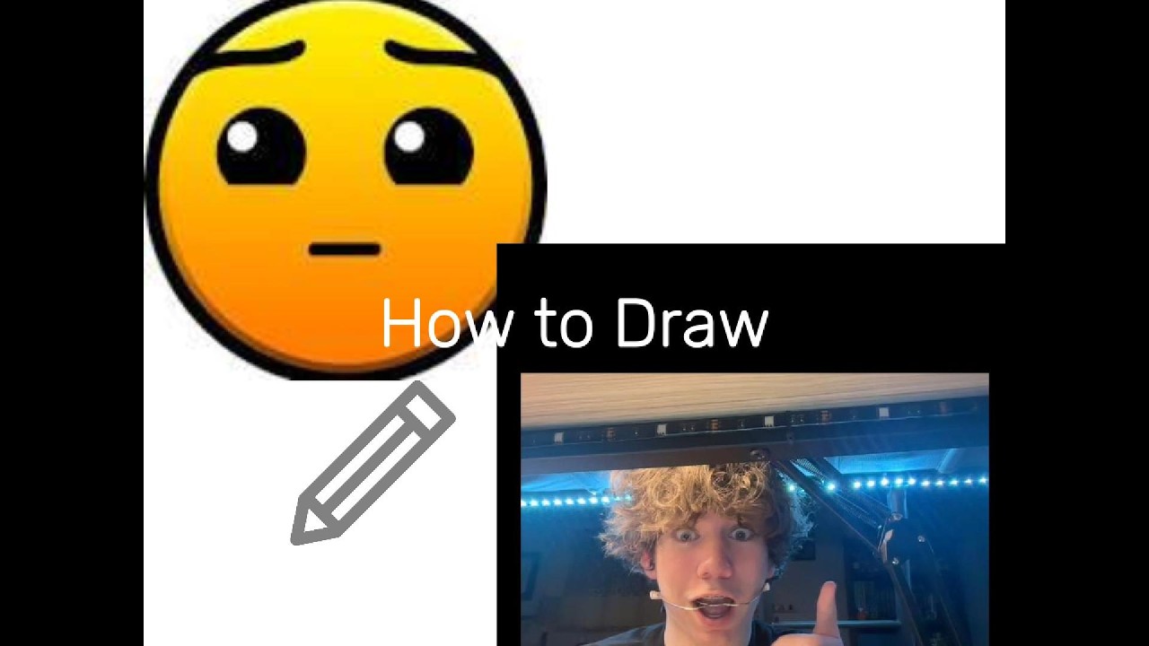 How to Draw Geometry dash Hard face