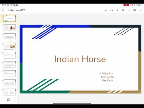 Novel Indian Horse presentation.