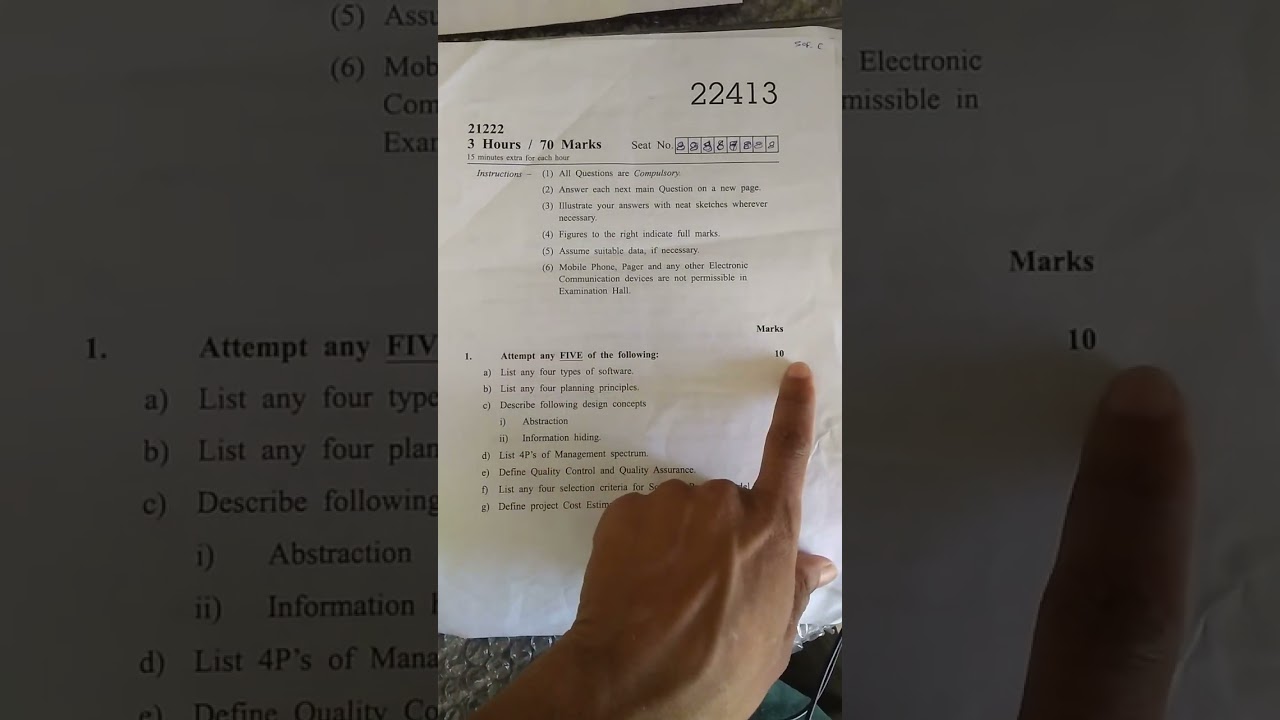 software Engineering Question paper CO-4I | msbt board diploma in computer #nitinbhoye#youtubeshorts