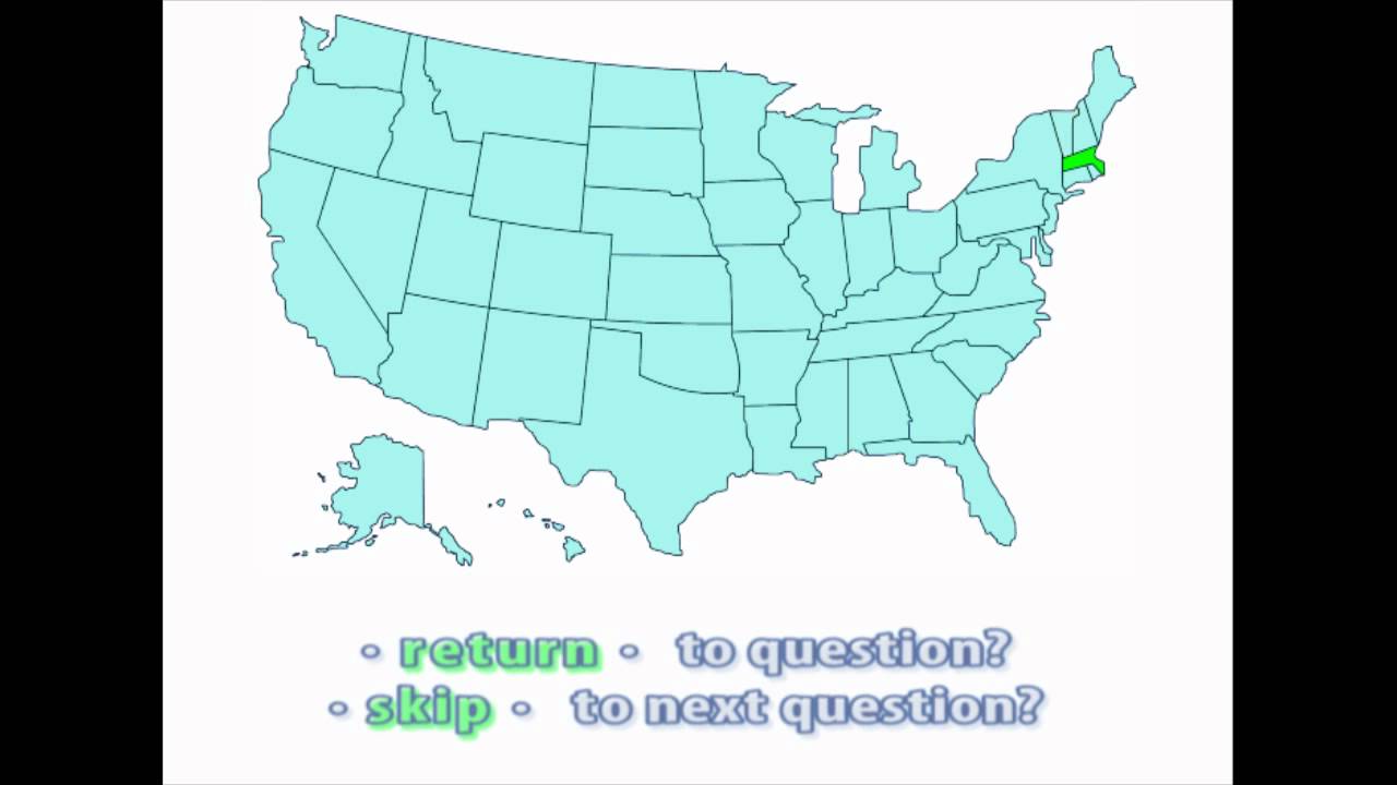 Interactive United States Map Quiz - Location of Massachusetts