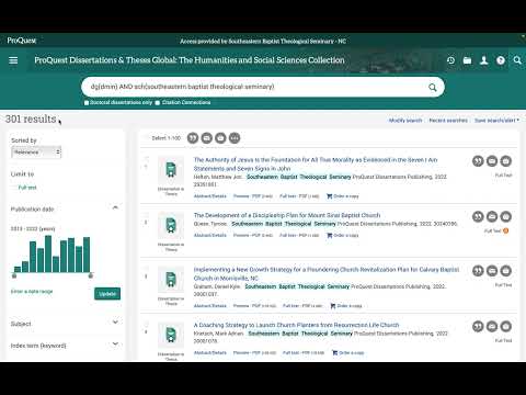 Proquest Dissertation Searching