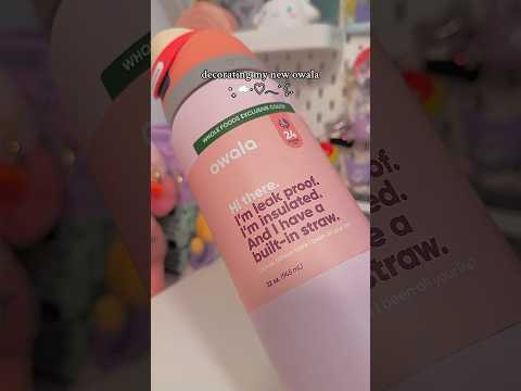 decorating my @Owala wholefoods exclusive π #owala #waterbottle #vlog #hydration #pinkaesthetic