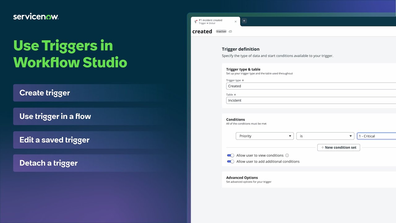 Use Triggers in Workflow Studio