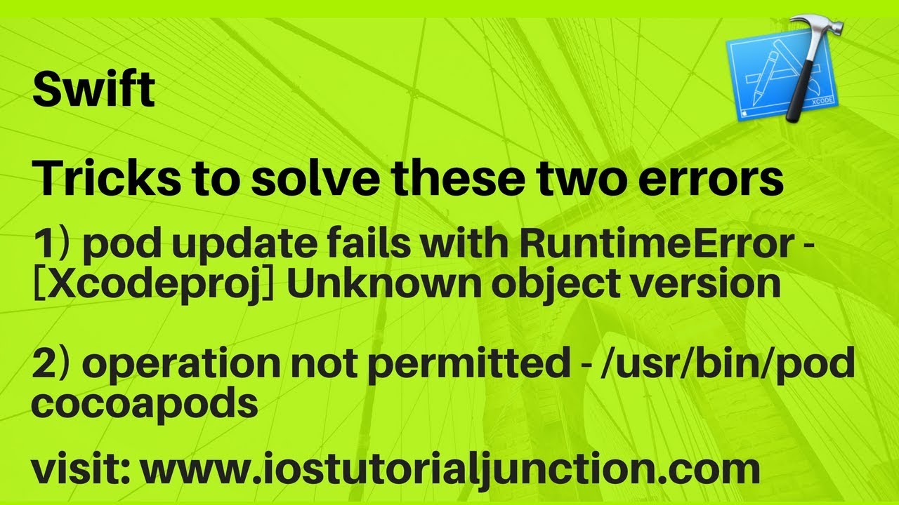 How to solve pod update fails with RuntimeError - [Xcodeproj] Unknown object version