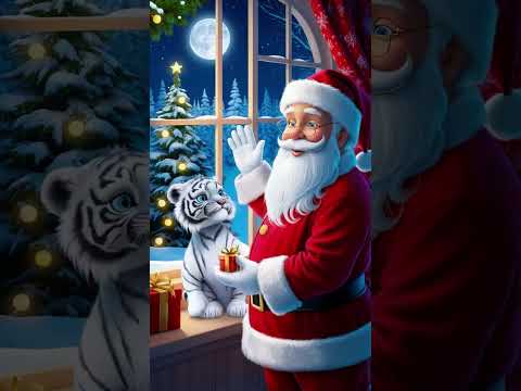 White Tiger’s First Time Seeing Santa! ????❄️ #kittens #cuteanimals #heartwarming #adorablepets