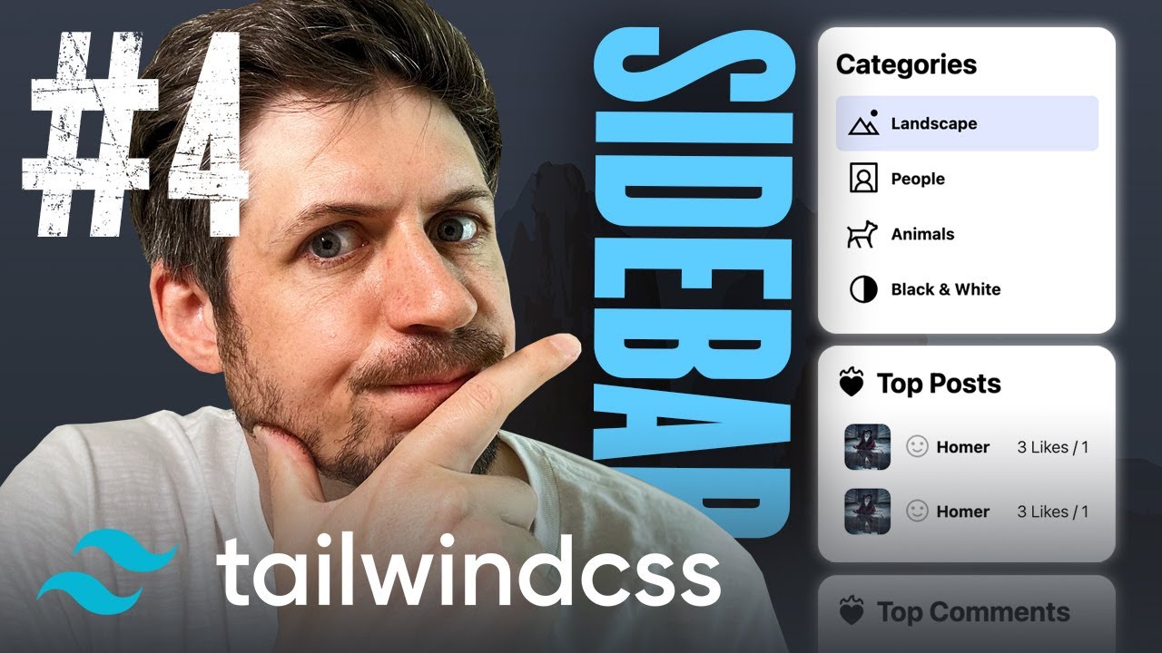Sidebar - Frontend with TailwindCSS and Alpine JS - Part 4