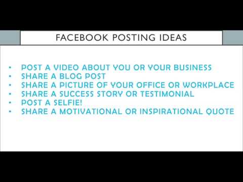 Facebook Posting Ideas