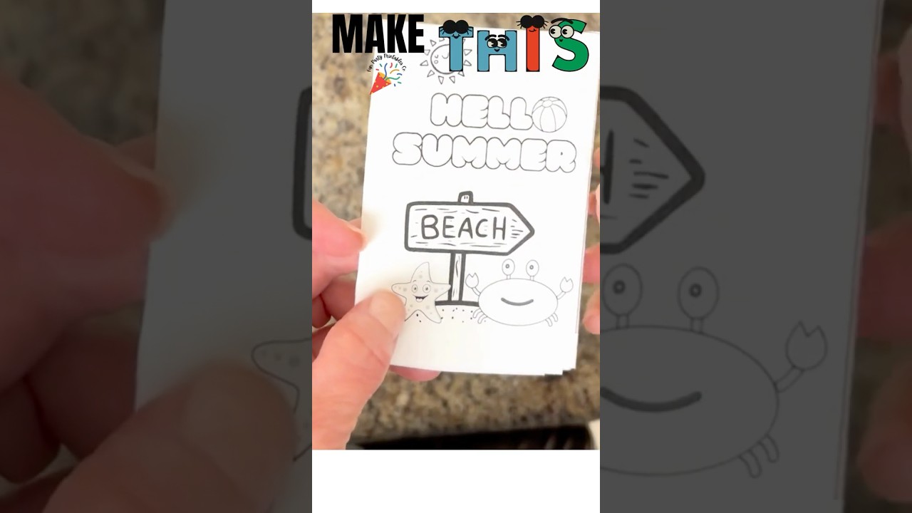 Make a Mini Summer Coloring Book