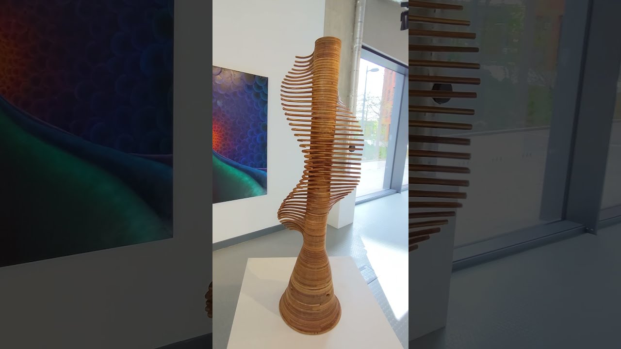 Jim Jack's timber sculpture pieces at Trinity Art Gallery