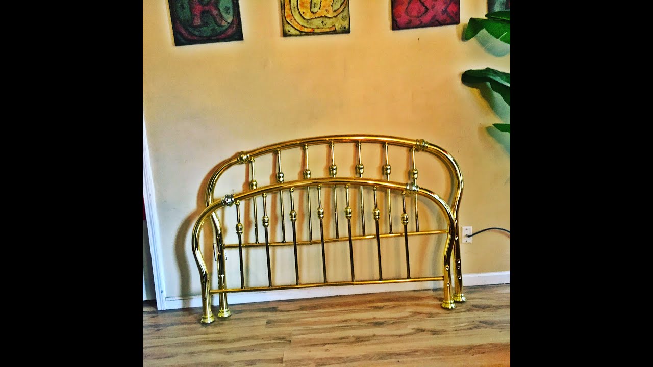 Shabby Chic Gold Queen Headboard & Footboard