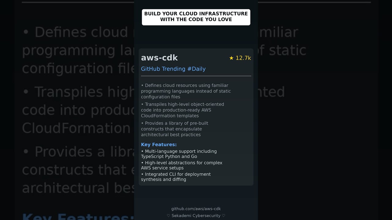 GitHub Trending Repositories: aws/aws-cdk 🇬🇧