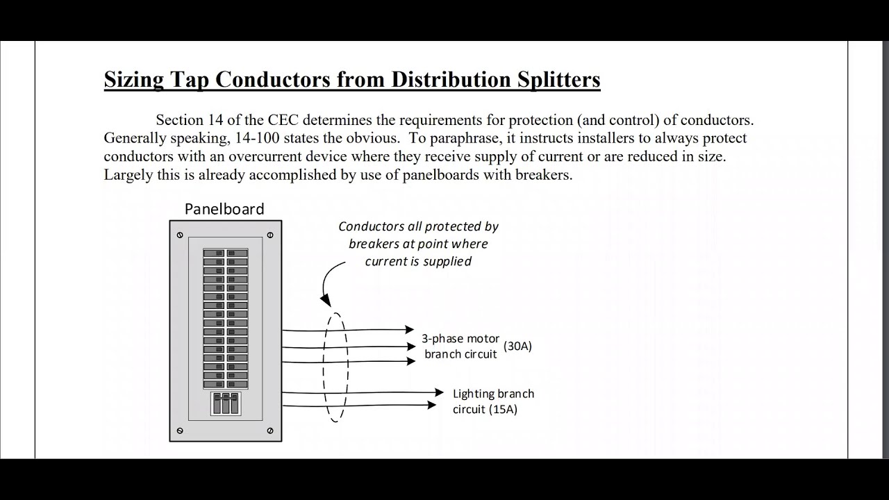 Section 14 CEC: Sizing Tap conductors