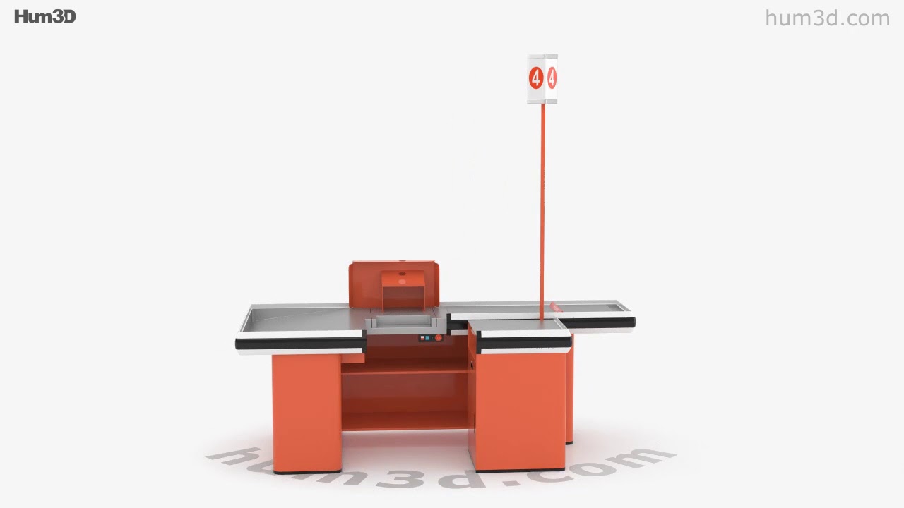 Supermarket Checkout Counter Table 3D model by 3DModels.org