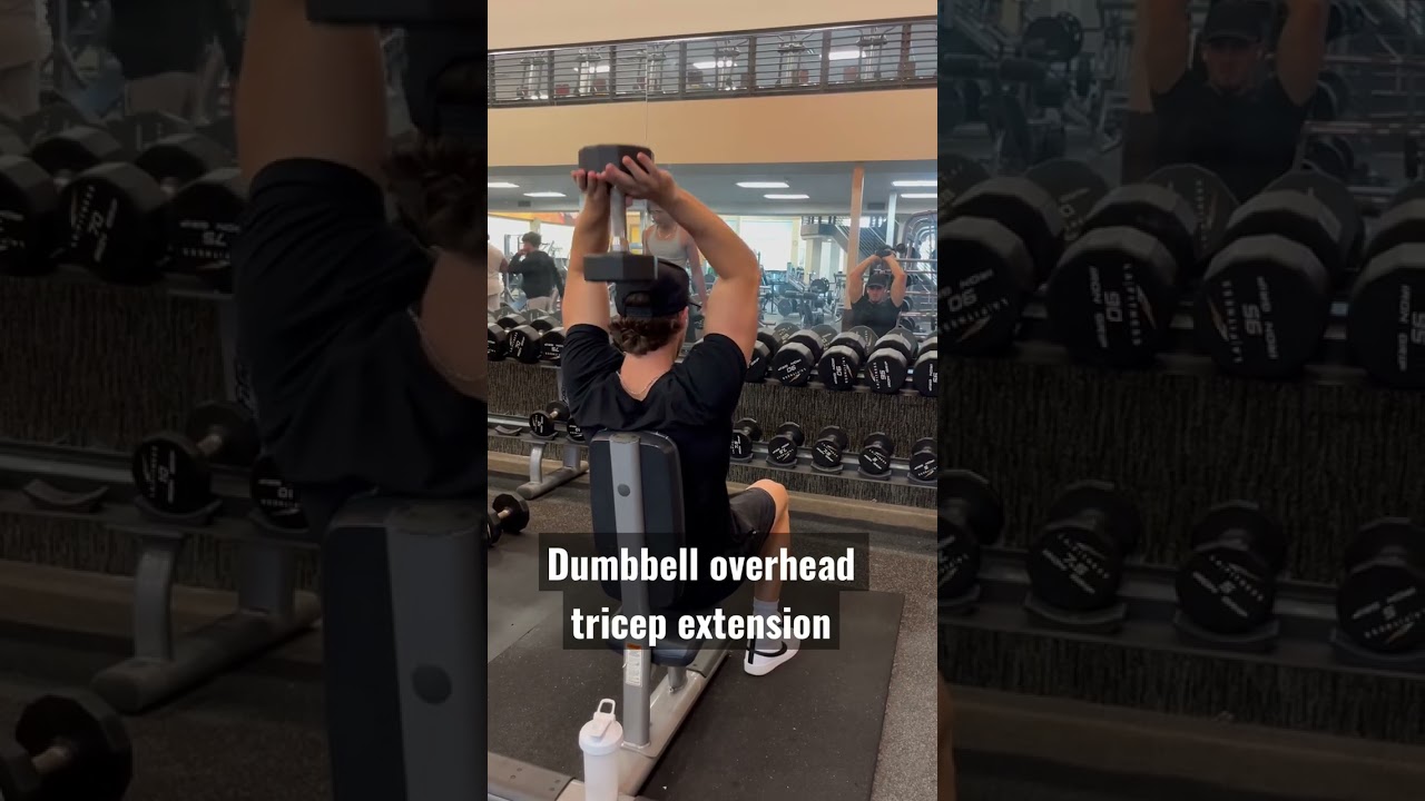 Dumbbell overhead tricep extension