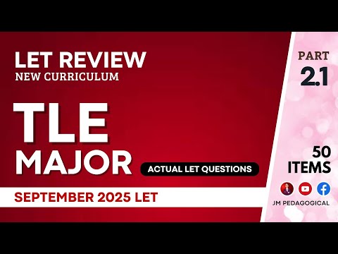 TLE TLTVE Major Part 2.1: Let Review 50 Items | September 2025 LET