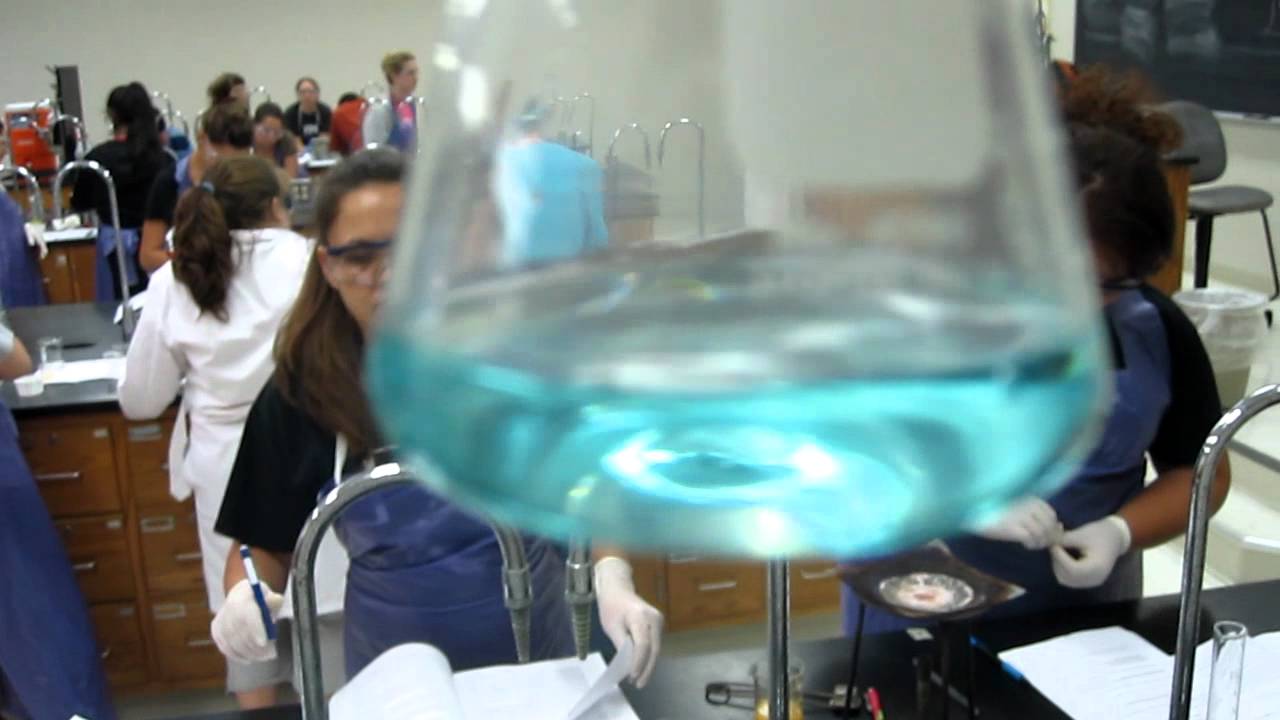 Lab Demo - Copper (II) sulfate solution reacts with iron nail