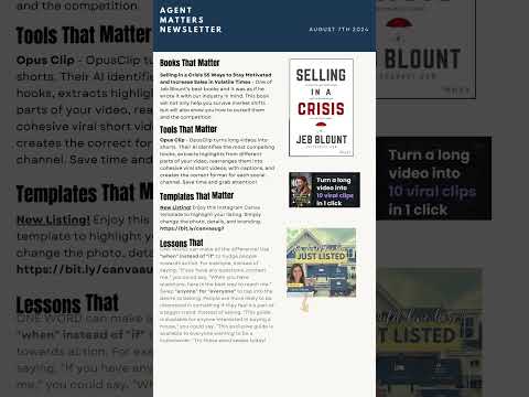 Agent Matters Newsletter Aug 7 | PJ Byron | South County Mortgage NMLS 2302