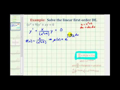 Ex 1: Solve a Linear First-Order Differential Equation | Math Help from ...