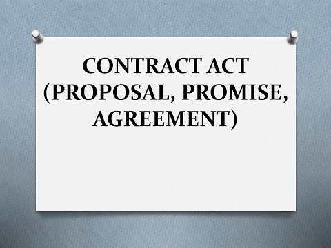PROPOSAL, PROMISE, AGREEMENT & CONTRACT