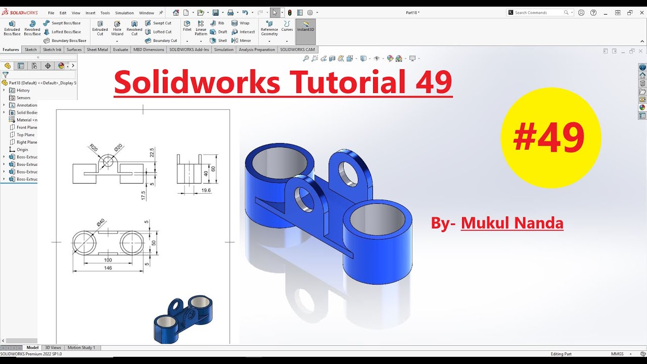 SolidWorks tutorial 49 SolidWorks Tutorial in Hindi || Learn SolidWorks Beginner to Advance Designer