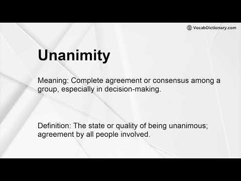 Unanimity Meaning