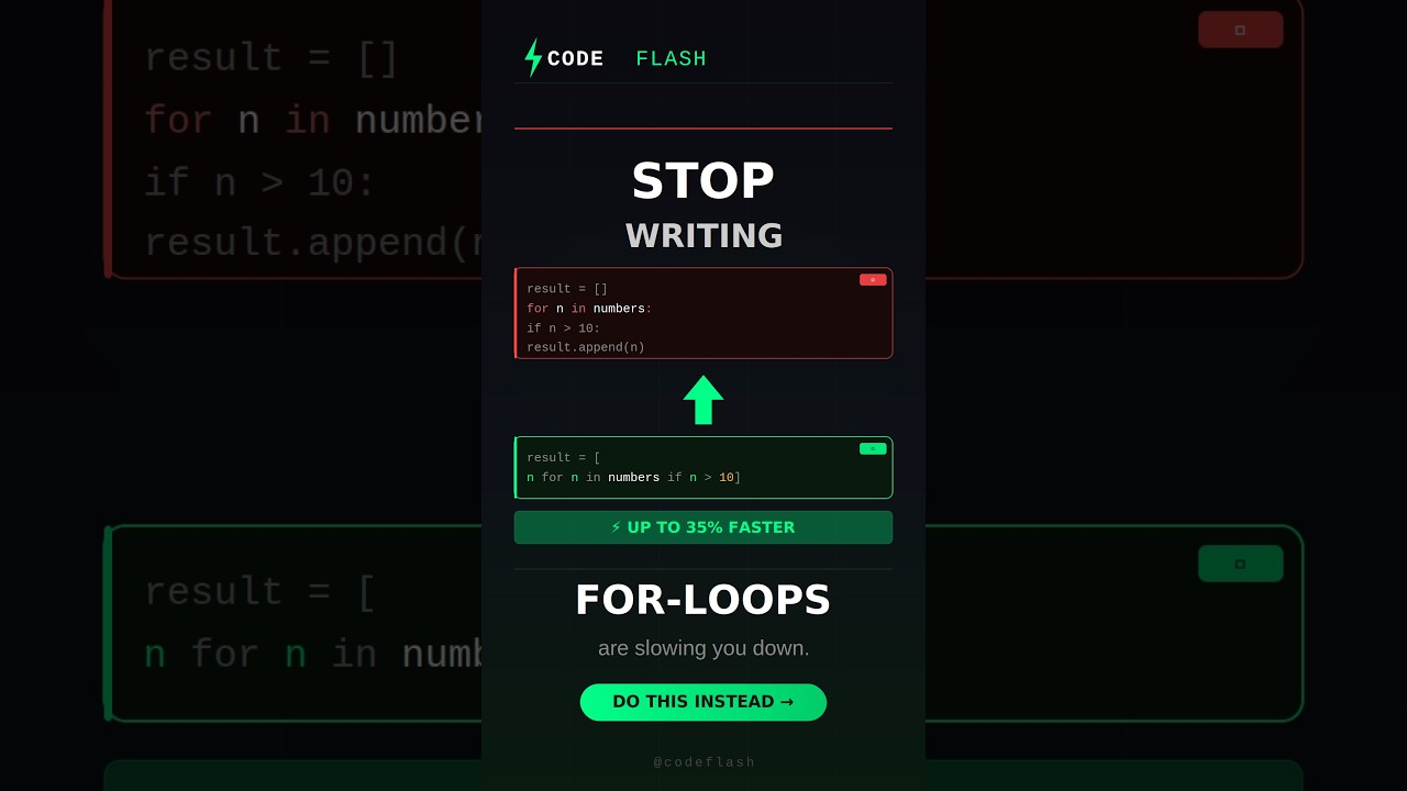 Stop Writing For-Loops in Python (Do This Instead) #python #coding #shorts