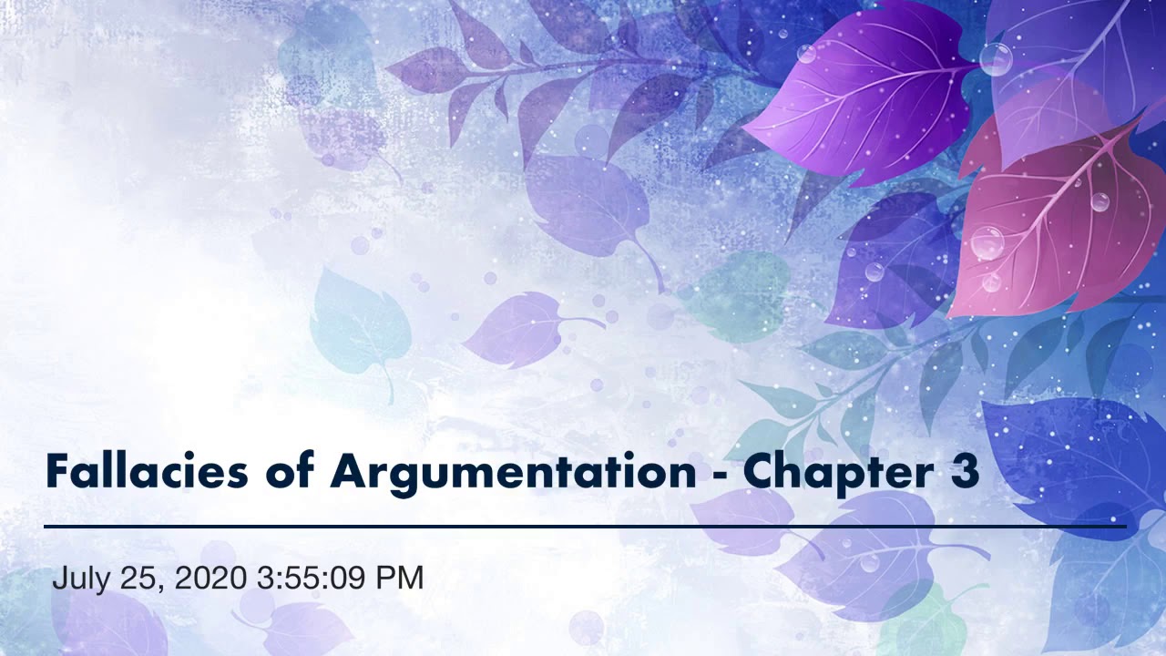 Fallacies of Argumentation - Chapter 3