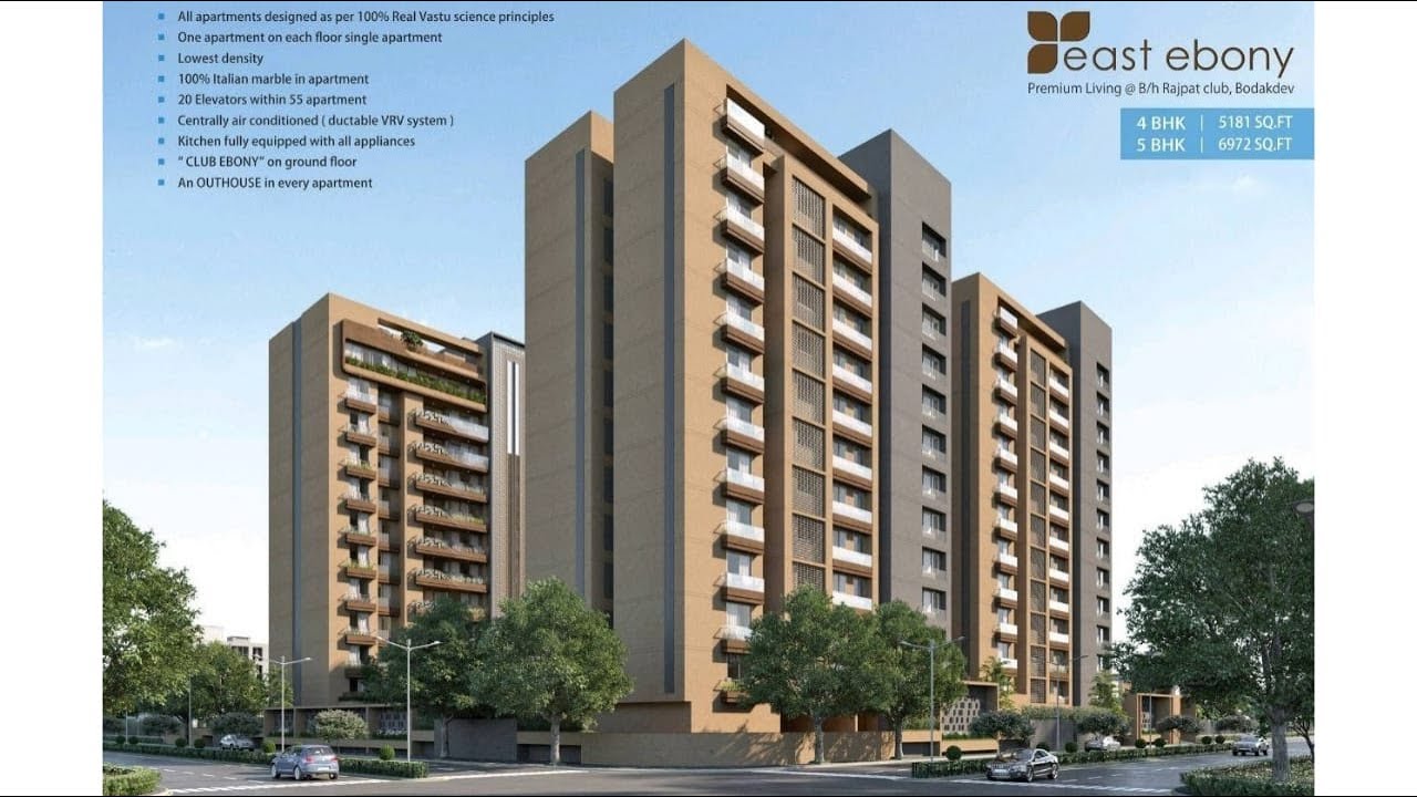 East Ebony By True Value | 4 & 5 BHK High-End Luxurious Apartments | Bodakdev, Ahmedabad | S H SPACE