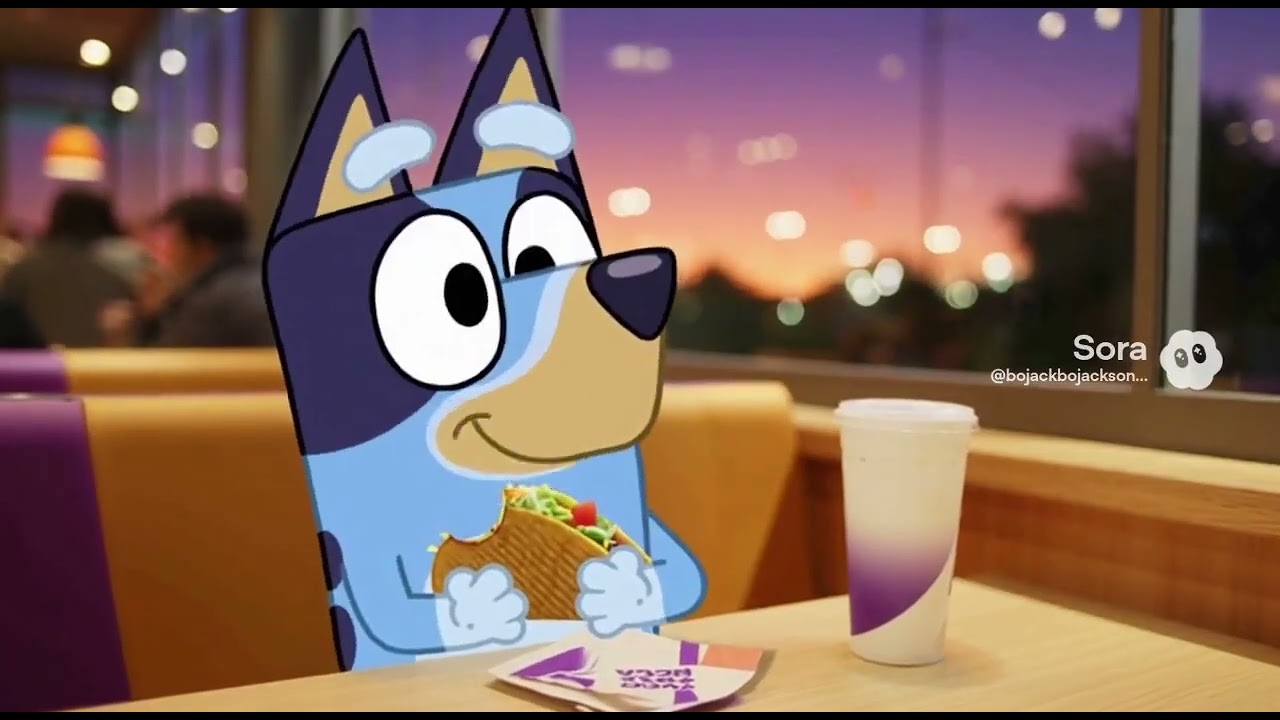 Sora 2 AI - Bluey Goes To Taco Bell