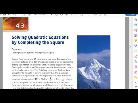 PC 20 4.3 Solving Equations by Completing the Square