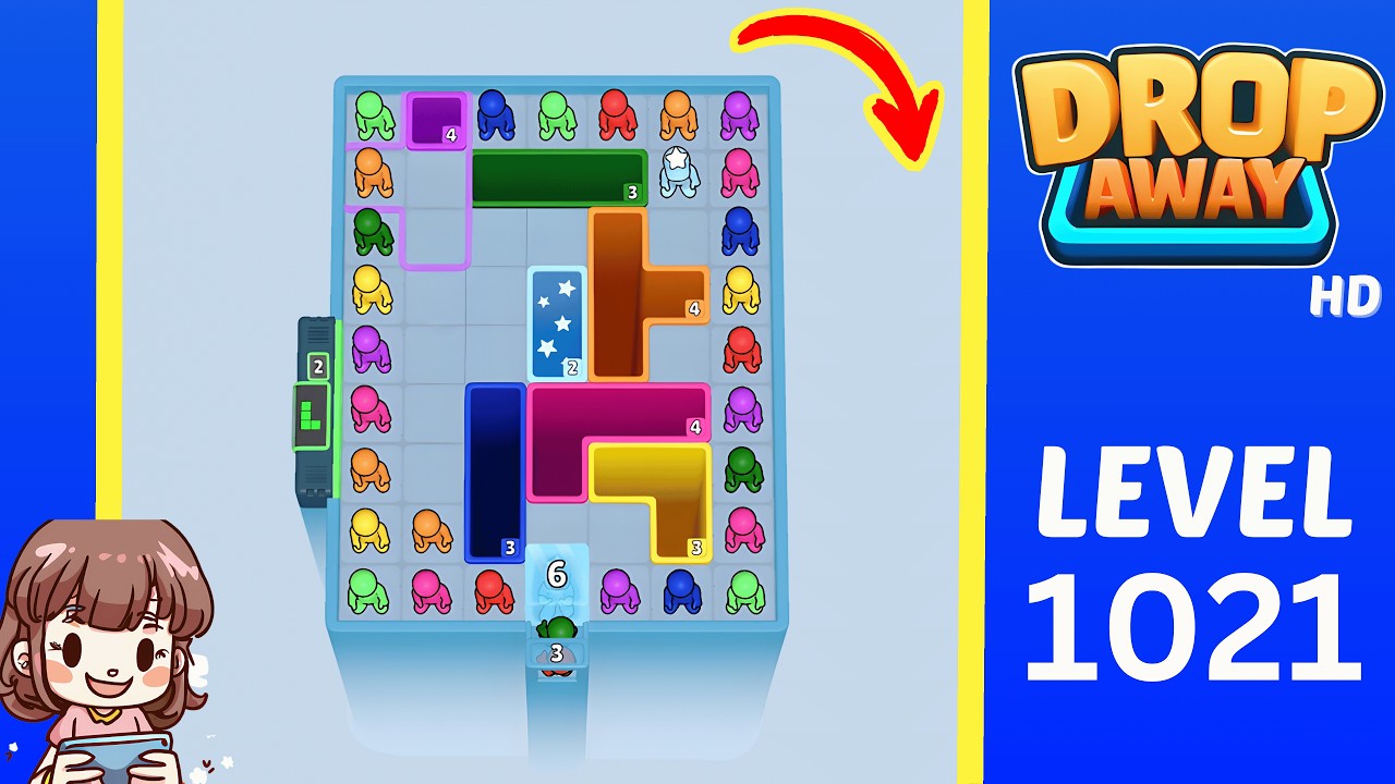 Drop Away Level 1021 Solution Walkthrough
