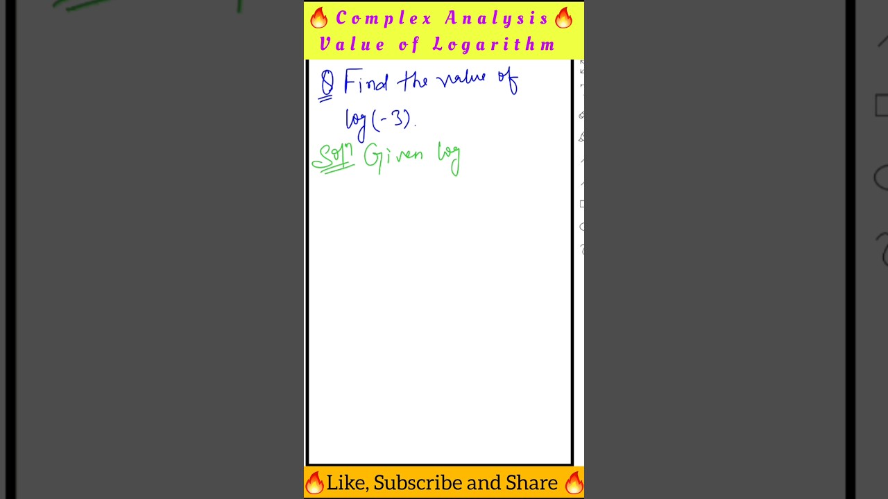 solve Logarithm question 🔥 I Complex Analysis  #shorts  #maths